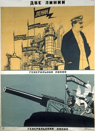 Stalin Opposing Capitalist Factions Political Poster Editorial Stock ...