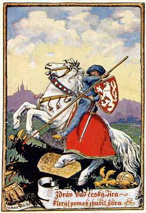 Creation Czechoslovakia Bohemian Knight Slays Two Editorial Stock Photo ...
