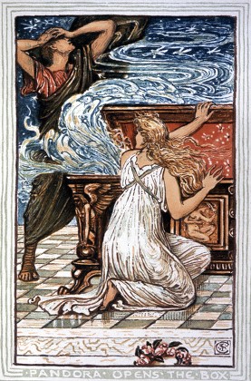 Pandora Opens Box Greek Mythological Legend Editorial Stock Photo ...
