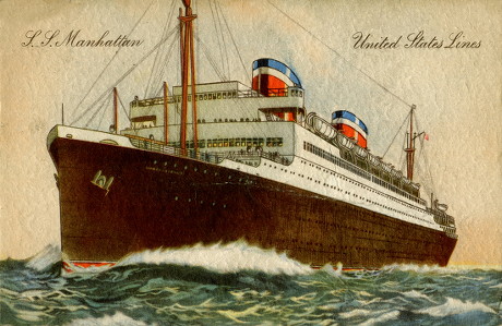 Oceangoing Passenger Liner Ss Manhattan Built Editorial Stock Photo ...