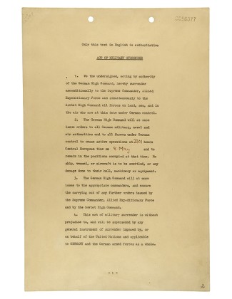 Act Military Surrender Reims 1944 Surrender Editorial Stock Photo ...