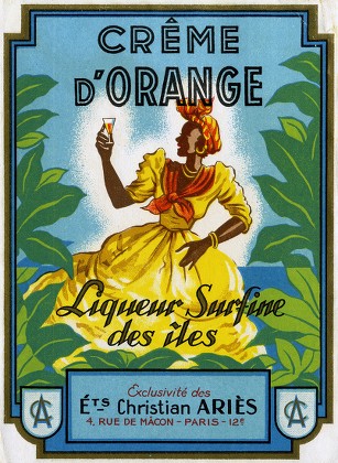 Woman Caribbean Label Liqueur Creme Dorange Editorial Stock Photo ...