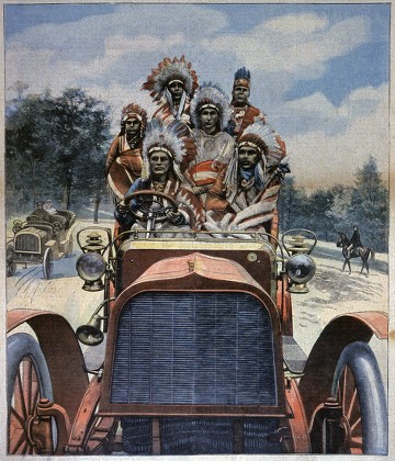 Native Americans Driving Car Illustration Le Editorial Stock Photo ...