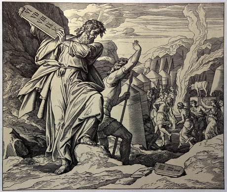 Moses Smash Tablets Stone When He Editorial Stock Photo - Stock Image ...