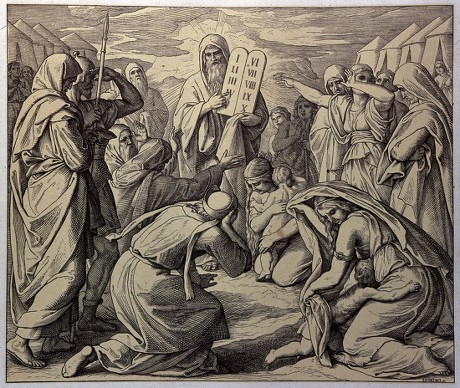 Moses Comes Back Mount Sinai Tablets Editorial Stock Photo - Stock ...