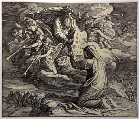 God Gives Tablets Stone Moses On Editorial Stock Photo - Stock Image ...