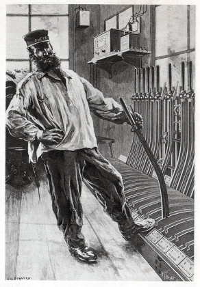 Pointsman Operates Saxby Signal Box France Editorial Stock Photo ...