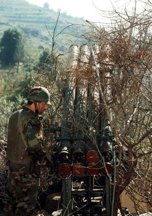 Hezbollah Fighter Manning Multibarrel Rocket Launcher Editorial Stock ...