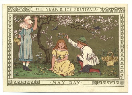 May Day 1874 Chromolithographed Card Year Editorial Stock Photo - Stock ...