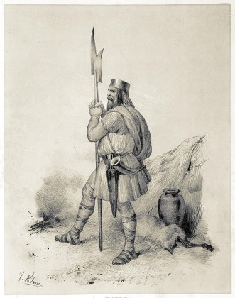Visigoth Soldier 375 Lithograph By Victor Editorial Stock Photo - Stock ...