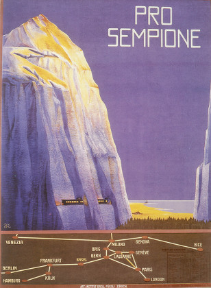 Pro Sempione Tourism Poster Railway Simplon Editorial Stock Photo ...
