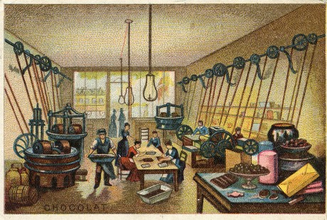 Inside Chocolate Factory Chromolithograph C 1900 Editorial Stock Photo ...