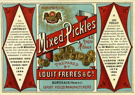 Label Mixed Pickles Product Destined Exportation Editorial Stock Photo ...