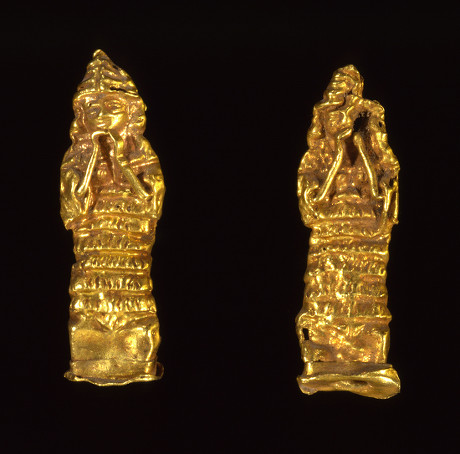 Pair Pendants Gold Representing Goddess Lama Editorial Stock Photo ...