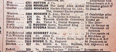 Phone Book Entry Harry Houdini Just Editorial Stock Photo - Stock Image ...