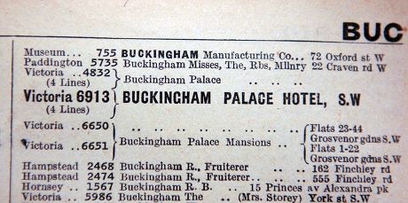 PHONE BOOK ENTRY BUCKINGHAM PALACE JUST Editorial Stock Photo - Stock ...