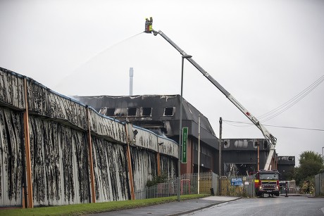 Fire at Allied glass factory, Leeds, UK - 07 Oct 2016 Stock Pictures ...