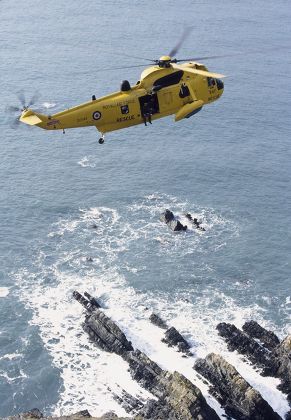 Raf Rescue Helicopter Out Devon Britain Editorial Stock Photo - Stock ...