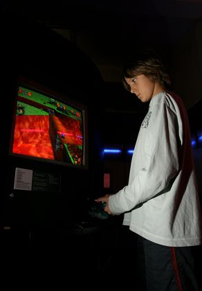 Children Playing Space Invaders Editorial Stock Photo - Stock Image ...