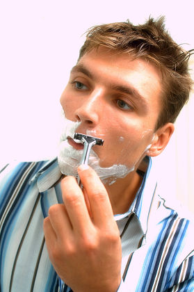 Model Released Man Shaving Editorial Stock Photo - Stock Image ...