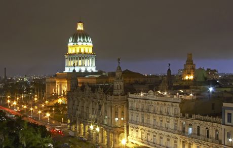 View Over Parque Central Night Capitol Editorial Stock Photo - Stock ...