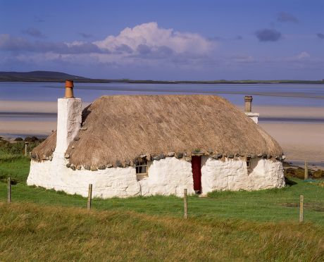 Thatchedroof Croft House By Sea Malacleit Editorial Stock Photo - Stock ...
