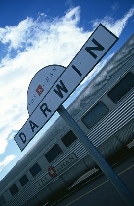Railway Station Sign Front Ghan Transcontinental Editorial Stock Photo ...