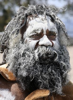 Close Aboriginal Man White Face Paint Editorial Stock Photo - Stock ...