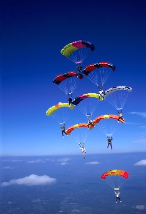 Skydiving Parachutes Formation Editorial Stock Photo - Stock Image ...