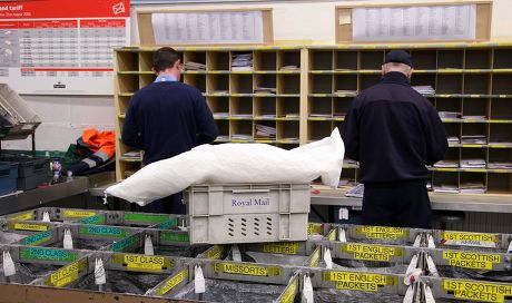 Postmen Sorting Mail Stornoway Royal Mail Editorial Stock Photo - Stock ...