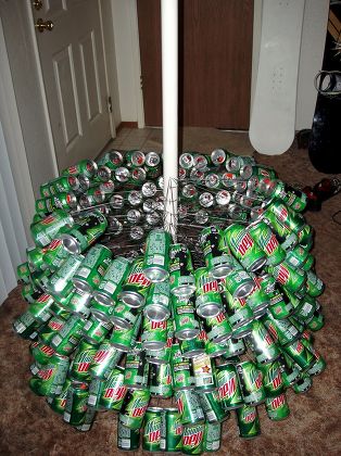 Construction Tin Can Christmas Tree Group Editorial Stock Photo - Stock ...