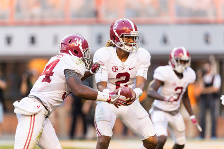 Damien Harris 34takes Handoff Jalen Hurts Editorial Stock Photo - Stock ...