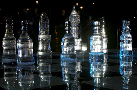 London Vs Moscow Ice Chess Game Editorial Stock Photo - Stock Image ...