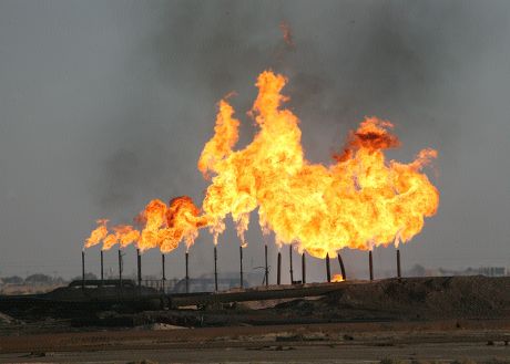 Burning Off Excess Gas Many Oilfields Editorial Stock Photo - Stock ...