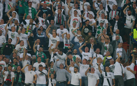 Legia Warsaw Fans Chant During Uefa Editorial Stock Photo - Stock Image ...