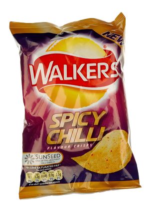 Walkers Spicy Chilli Flavour Crisps Editorial Stock Photo - Stock Image ...