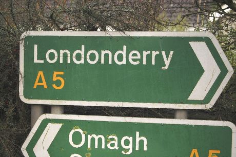Road Sign Londonderry Name Northern Irelands Editorial Stock Photo ...