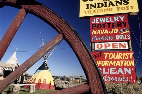 Navajo Indian Trade Signs On Highway Editorial Stock Photo - Stock ...