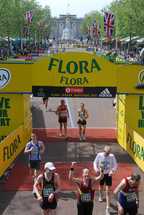 Marathon Runners Cross Race Finish Line Editorial Stock Photo - Stock ...