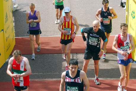 Marathon Runners Cross Race Finish Line Editorial Stock Photo - Stock ...
