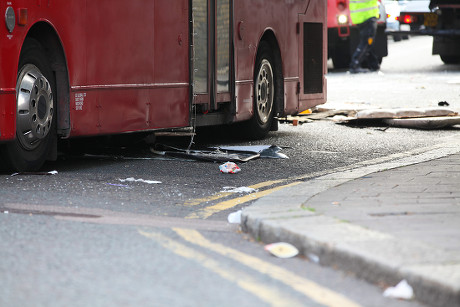 Double Decker Bus hits bridge, Tottenham, London, UK - 22 Oct 2016 ...
