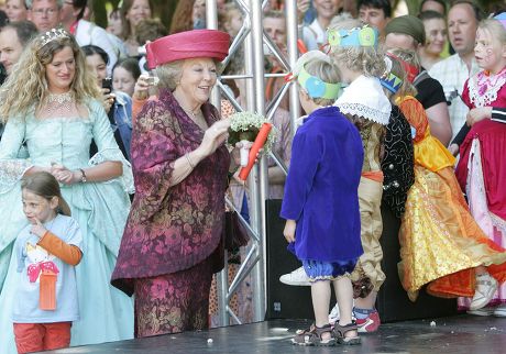 Queen Beatrix Meets Children During Annual Editorial Stock Photo ...