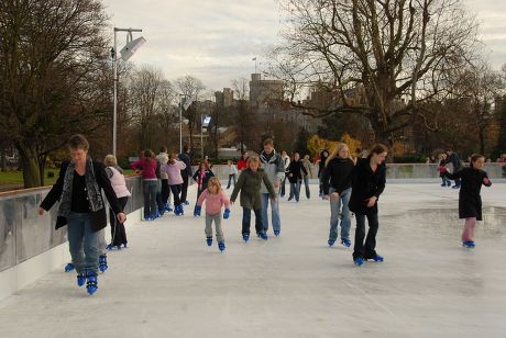 Family Fun Ice Skating Manmade Ice Editorial Stock Photo - Stock Image ...