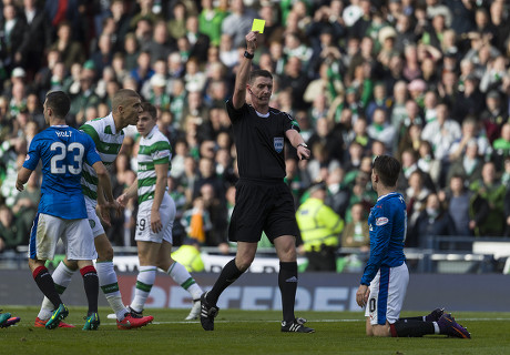 Referee Craig Thomson Shows Yellow Card Editorial Stock Photo - Stock ...