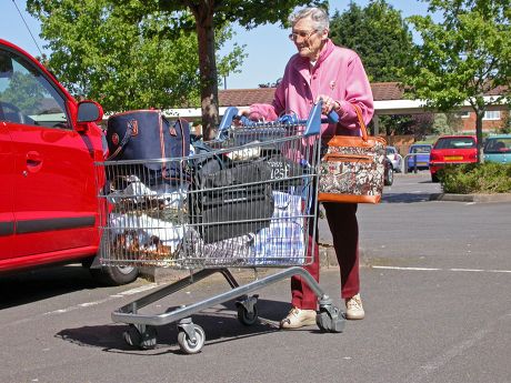 Model Released Elderly Woman Shopping Carrier Editorial Stock Photo ...