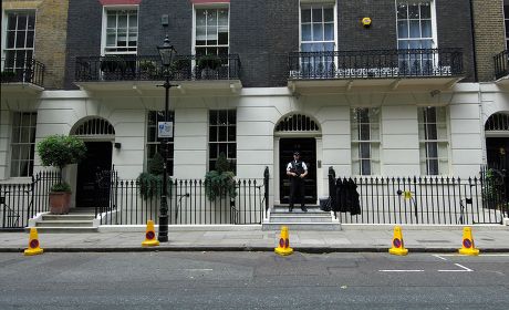 __COUNT__ Security measures in place outside the home of former British ...