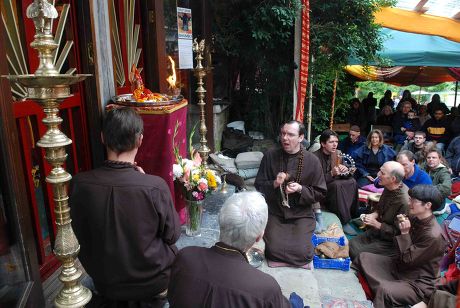 Gathered Monks Pilgrims Nfront Shambos Enclosure Editorial Stock Photo ...