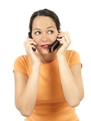 Model Released Young Woman Using Mobile Editorial Stock Photo - Stock ...