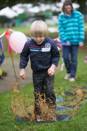Child Takes Part World Puddle Jumping Editorial Stock Photo - Stock ...
