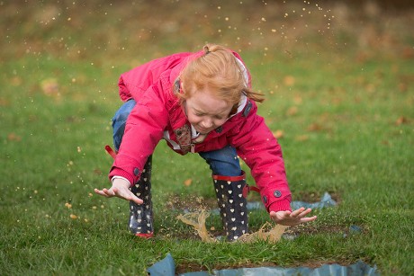 Child Takes Part World Puddle Jumping Editorial Stock Photo - Stock ...